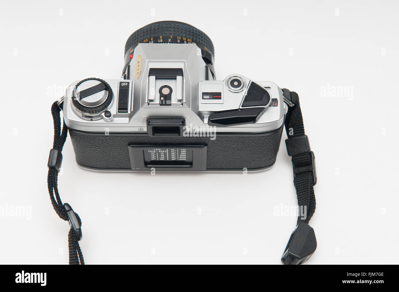 old vintage style film camera on a white background Stock Photo - Alamy