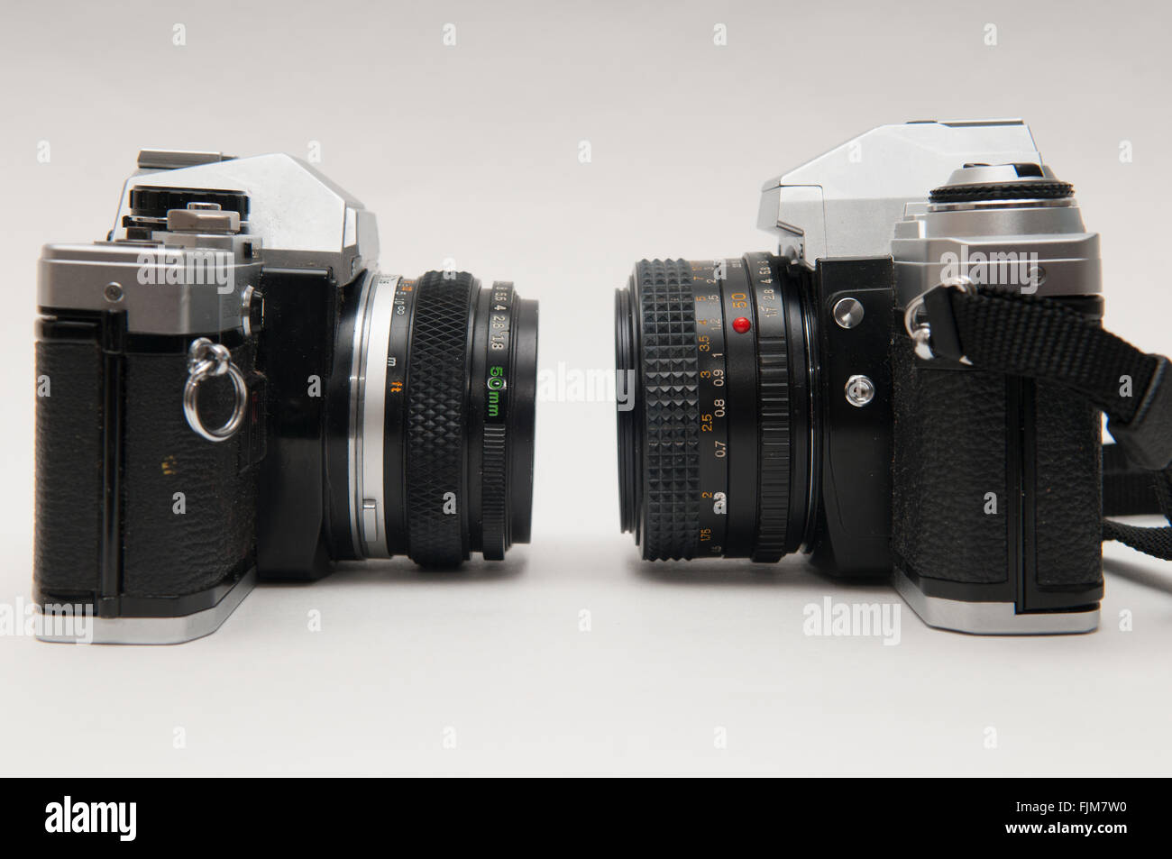 old vintage style film camera on a white background Stock Photo - Alamy