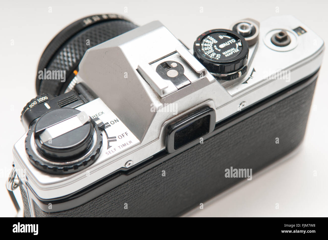 old vintage style film camera on a white background Stock Photo - Alamy