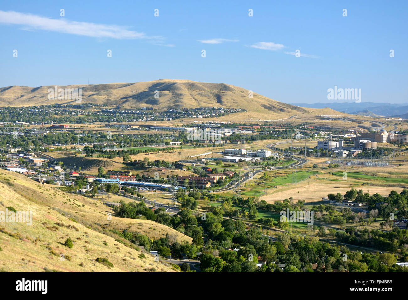Bluffs Over a Mountain City Stock Photo - Alamy