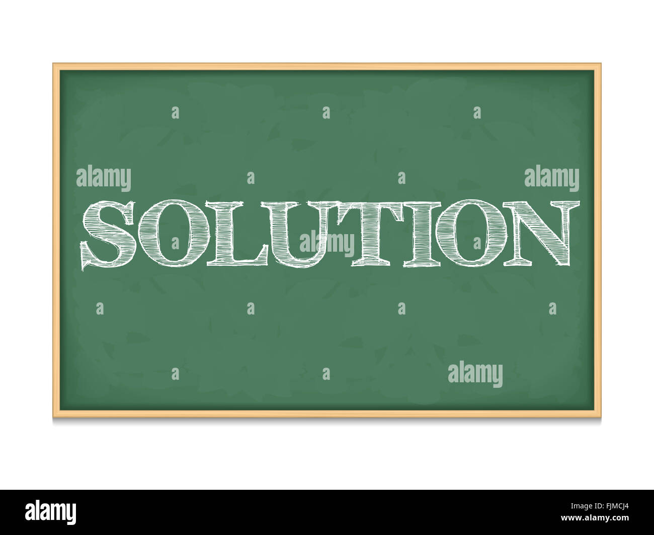 The word solution on blackboard Stock Photo - Alamy
