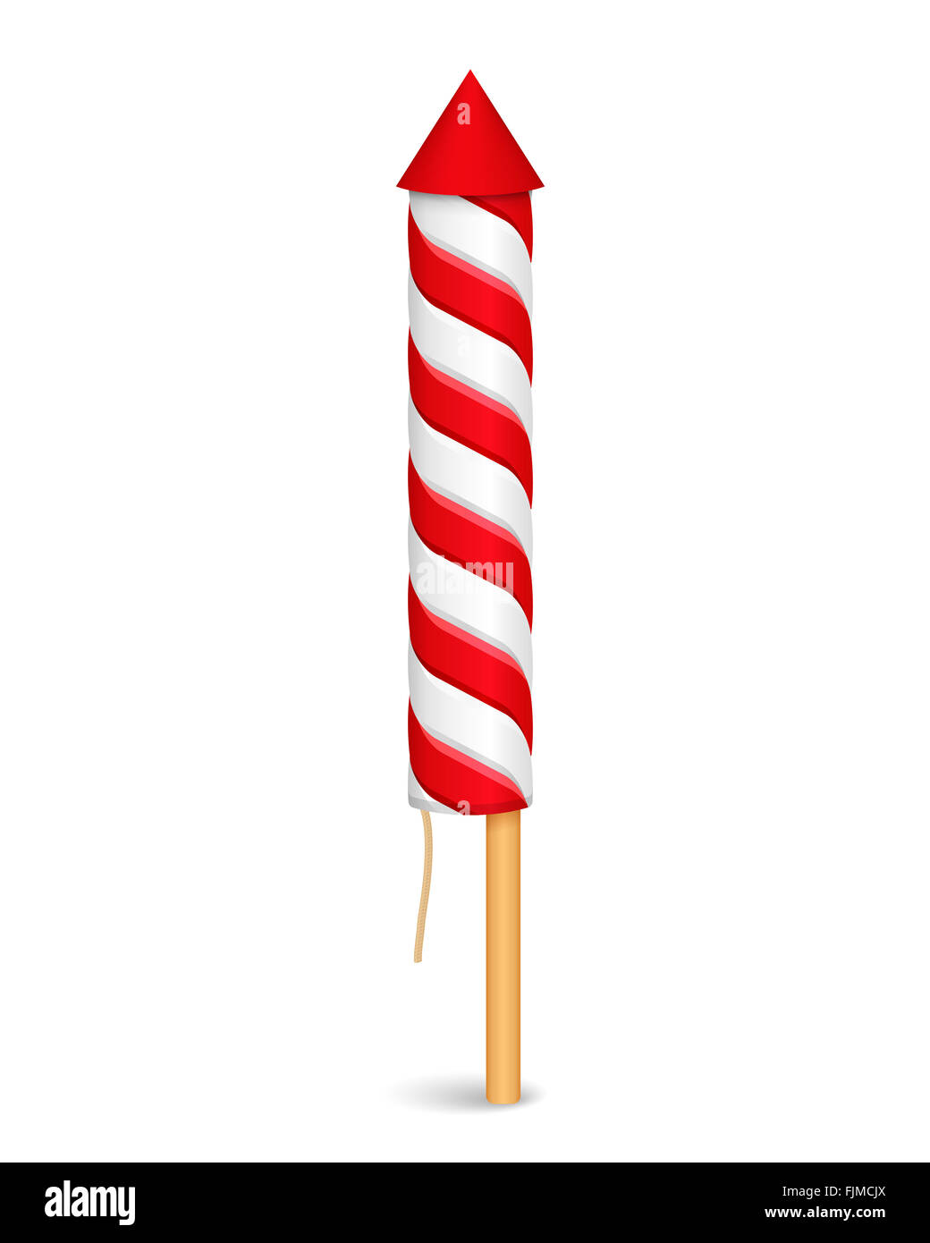 Red firework rocket on white background Stock Photo - Alamy