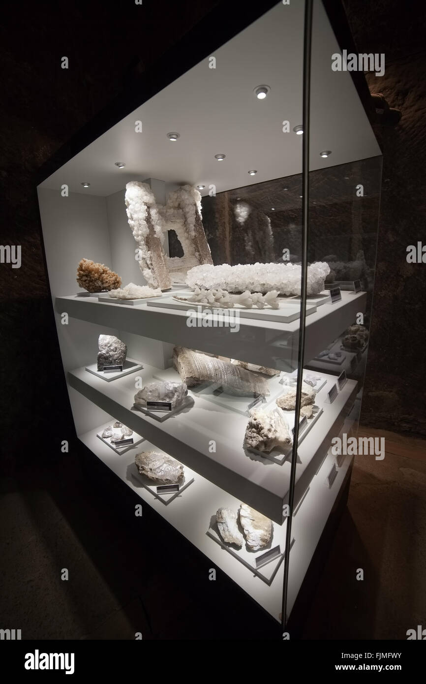 Europe, Poland, Wieliczka Salt Mine, salt rocks, minerals, crystals ...
