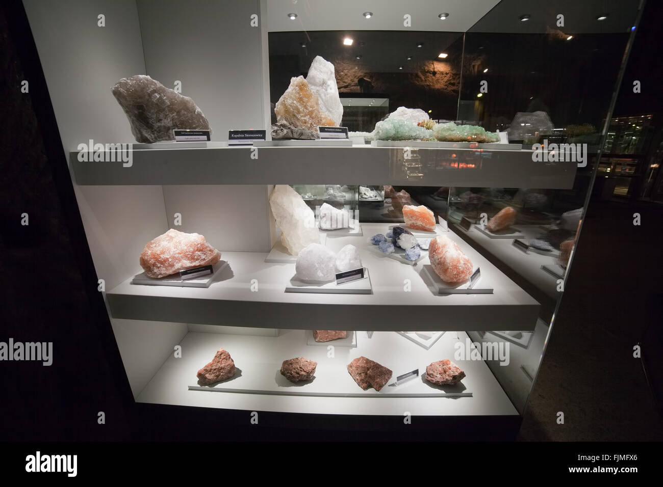 Europe, Poland, Wieliczka Salt Mine, salt rocks, minerals, crystals on ...