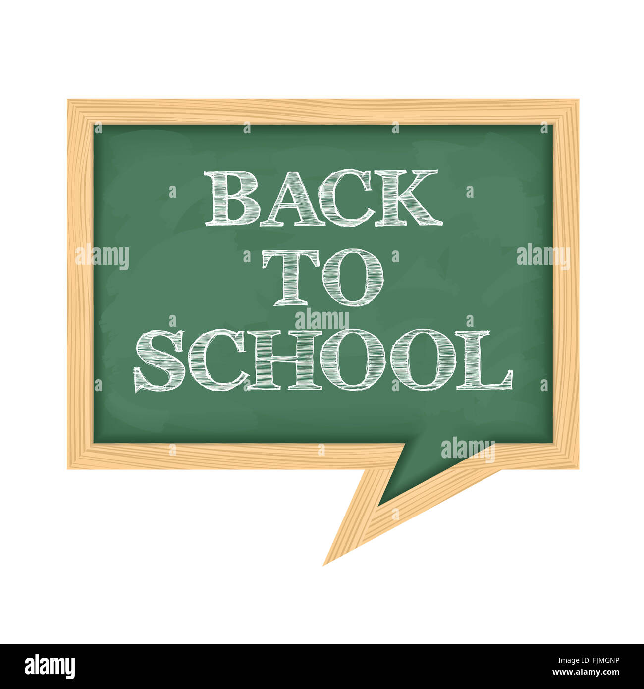 Blackboard speech bubble with Back To School text Stock Photo - Alamy