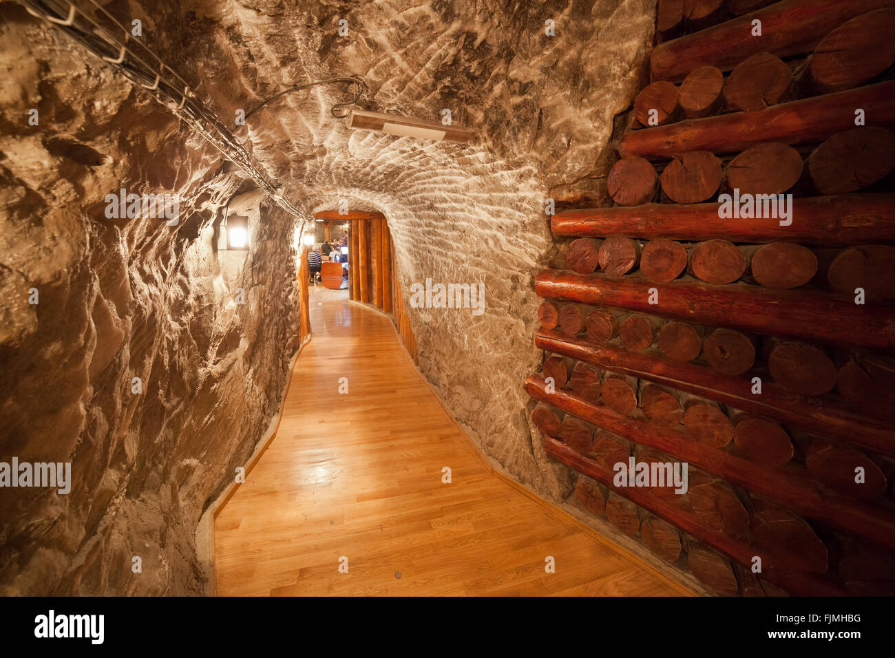 Europe, Poland, underground passage in Wieliczka Salt Mine, UNESCO ...