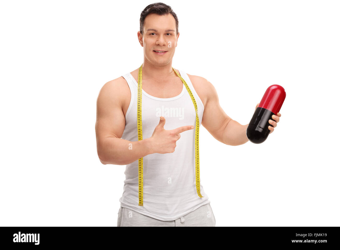 Man holding pill muscular hi-res stock photography and images - Alamy
