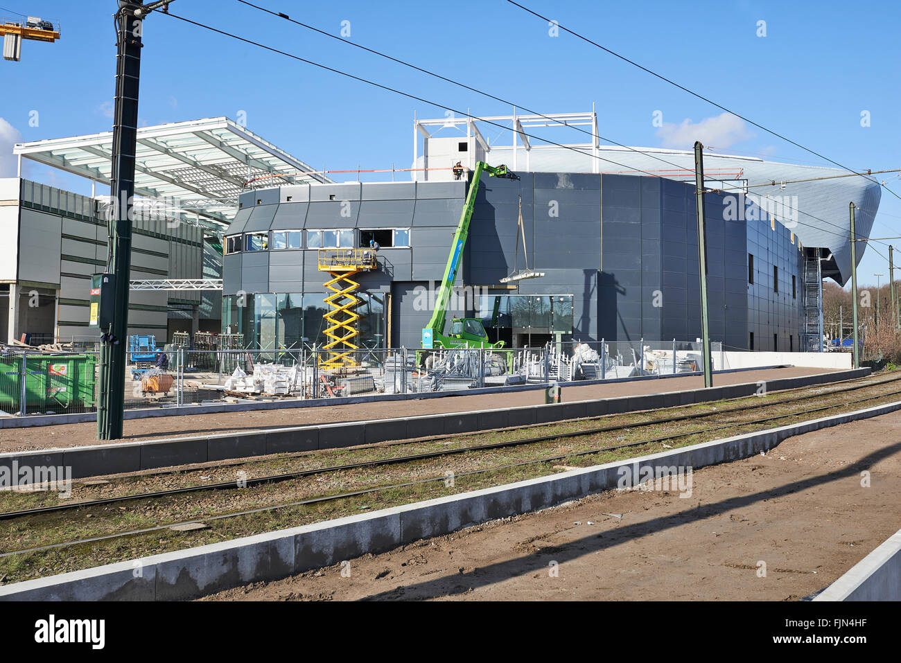 Construction site of Docks Bruxsel, the New shopping district in an ...