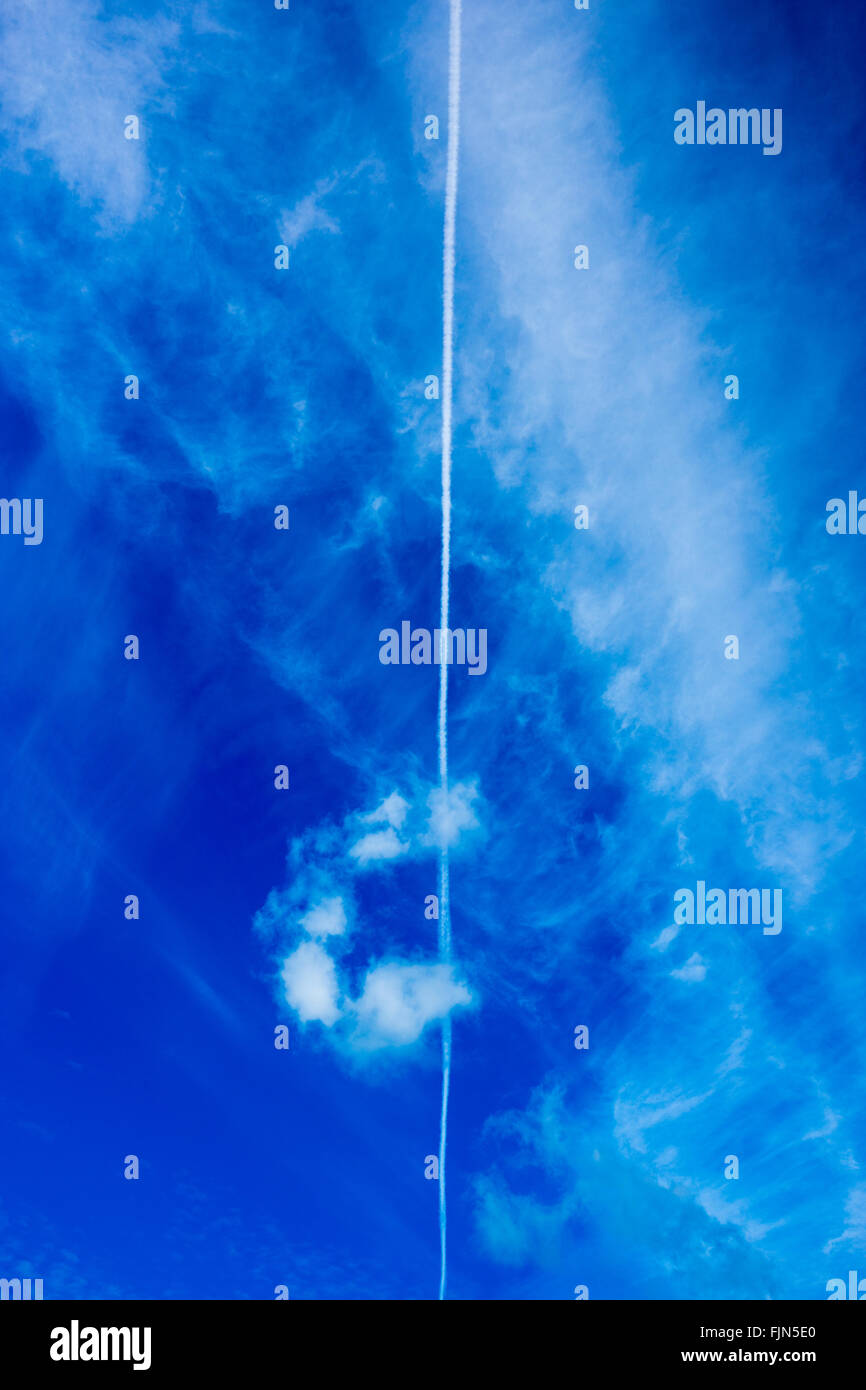 Plane vapor trail Stock Photo - Alamy