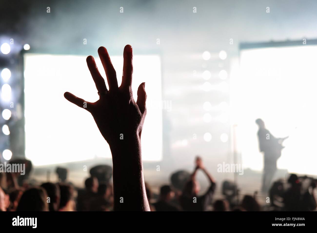 Rock concert stage hand hi-res stock photography and images - Alamy