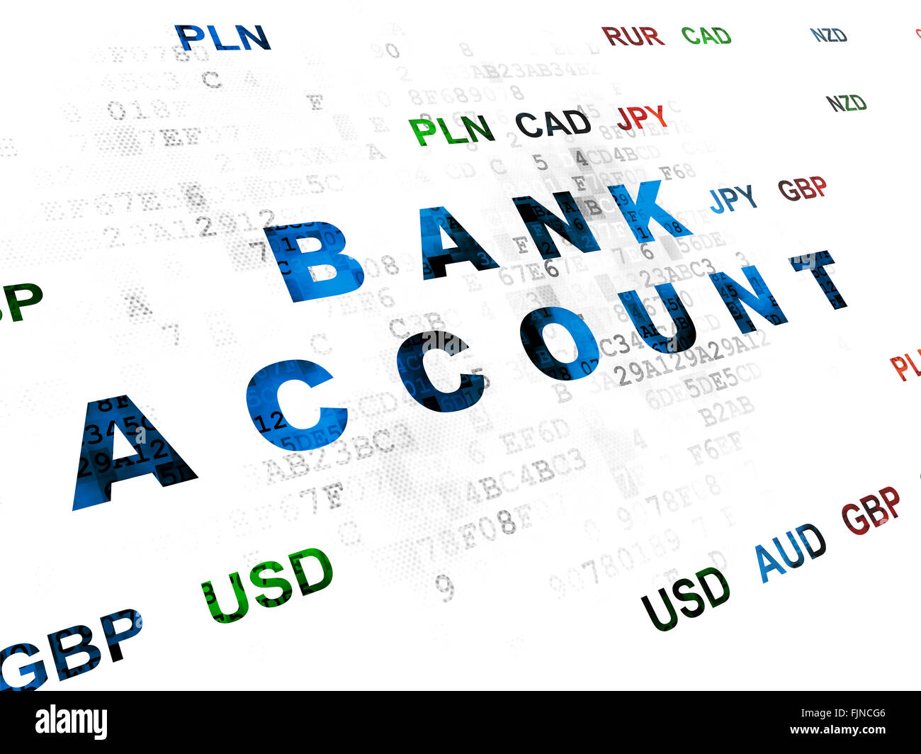 Currency concept: Bank Account on Digital background Stock Photo - Alamy