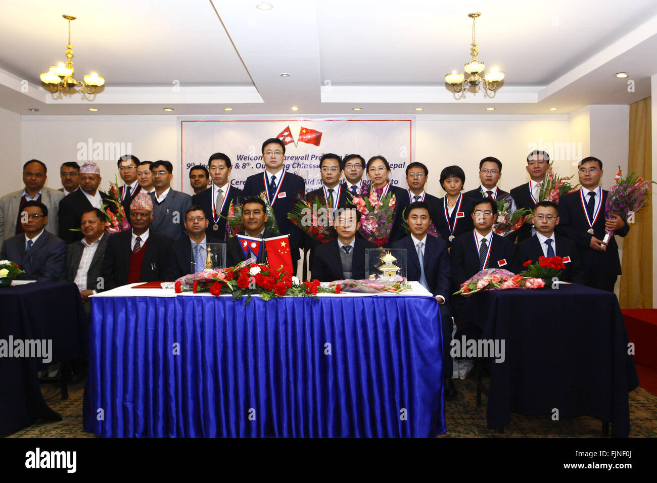 Kathmandu, Nepal. 2nd Mar, 2016. Delegates from Chinese Embassy in ...