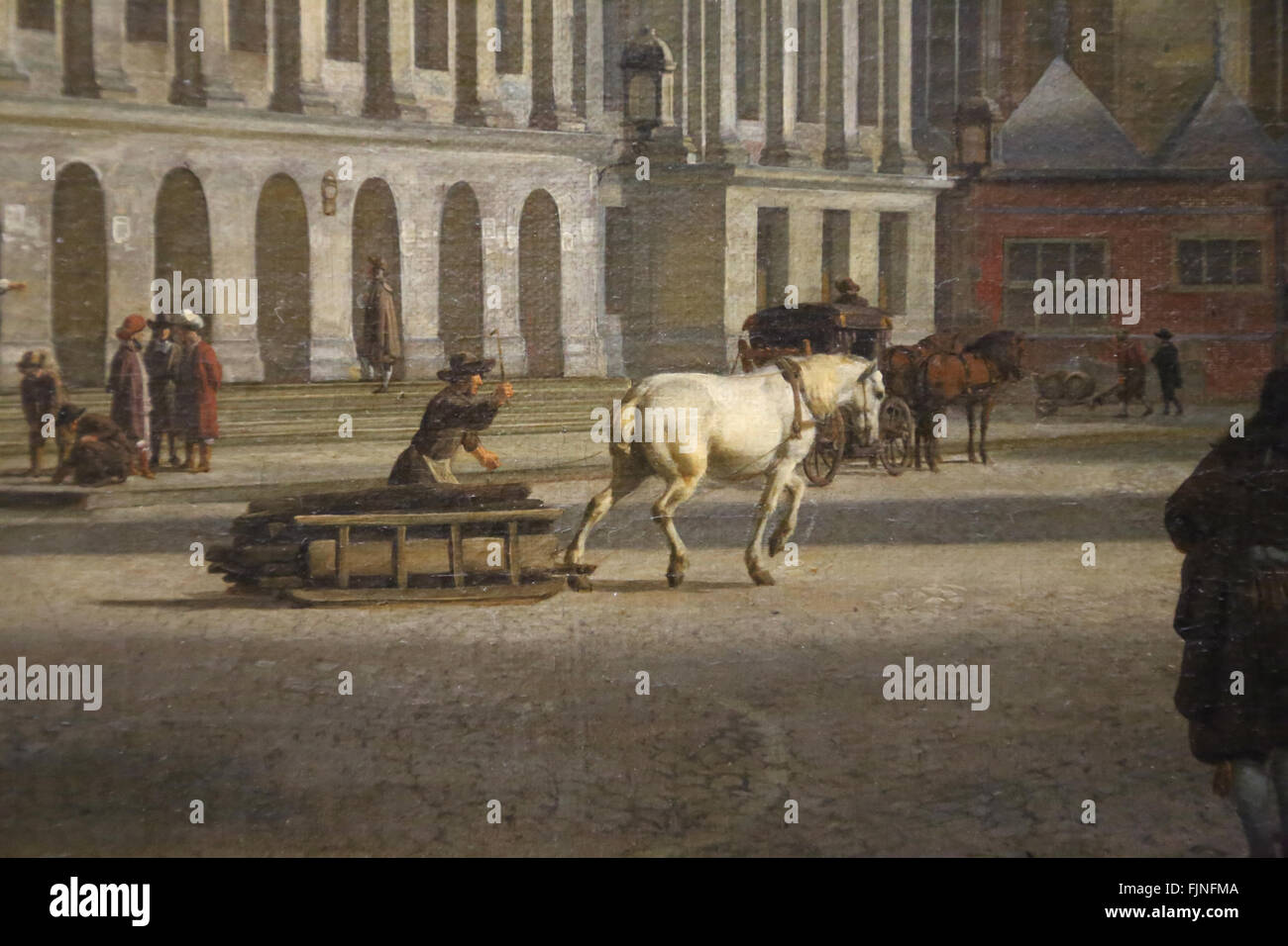 Jan van der Heyden (1637- 1712). Dutch Baroque-era painter. The Dam ...