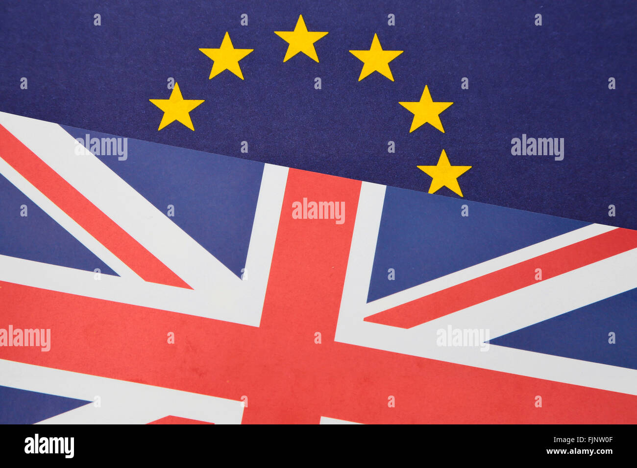 The British and European flag Stock Photo - Alamy