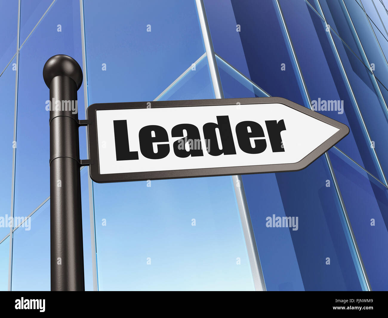 Finance concept: sign Leader on Building background Stock Photo - Alamy