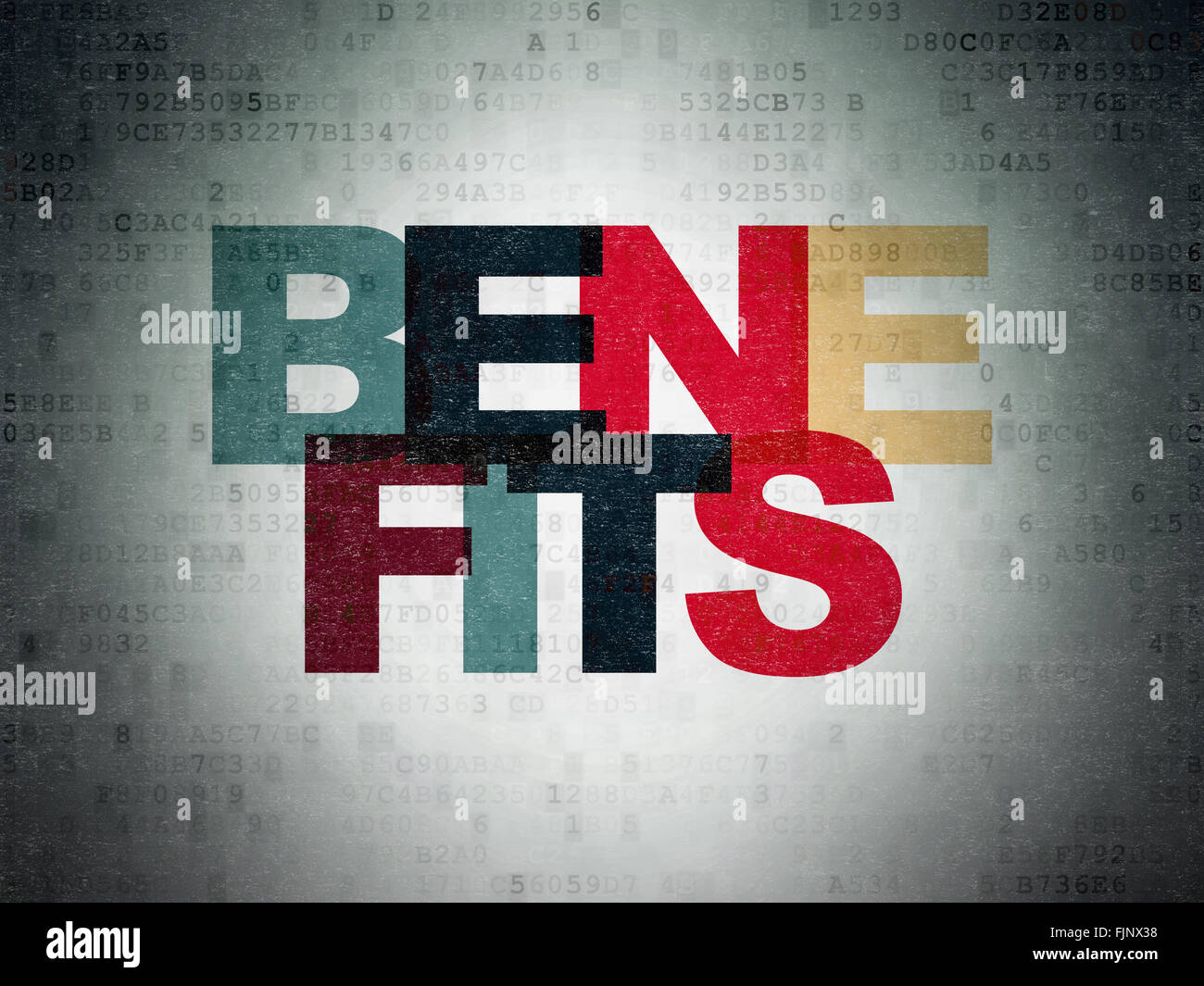Business concept: Benefits on Digital Paper background Stock Photo - Alamy