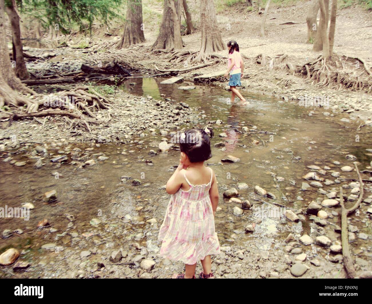 Two Little Girls At Riverside Stock Photo - Alamy Two Little Girls At Riverside Stock Photo - Alamy