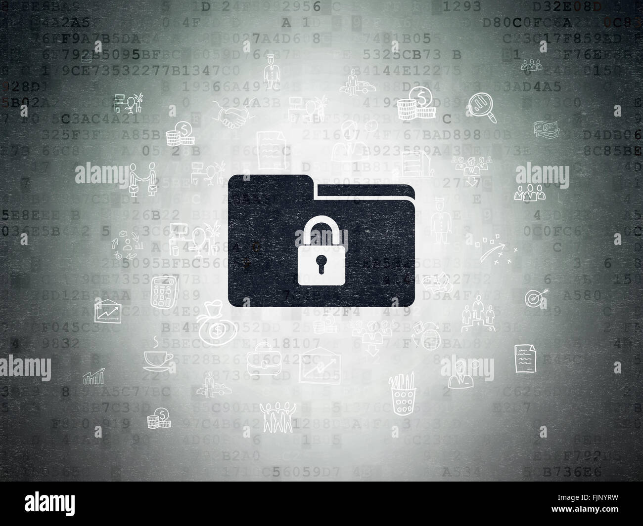 Finance concept: Folder With Lock on Digital Paper background Stock ...
