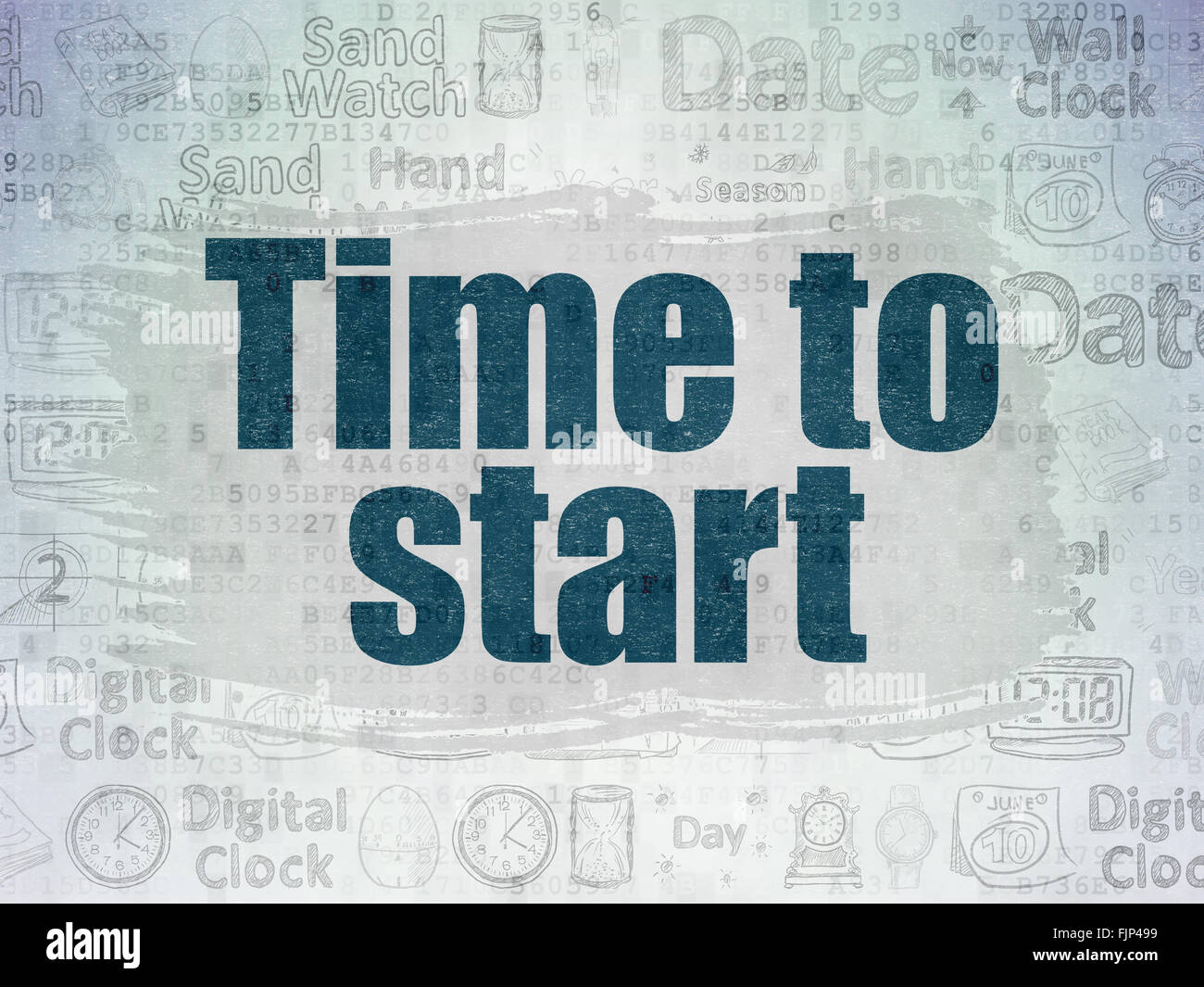Time concept: Time to Start on Digital Paper background Stock Photo - Alamy