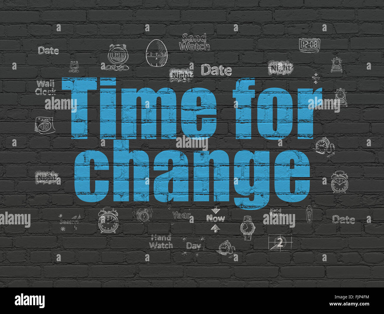 Timeline concept: Time for Change on wall background Stock Photo - Alamy