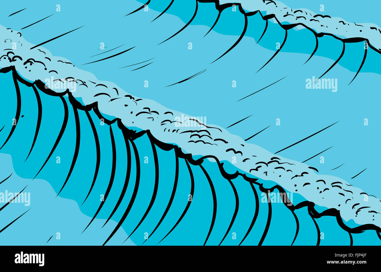 Tall ocean waves as sketched background illustration Stock Photo - Alamy
