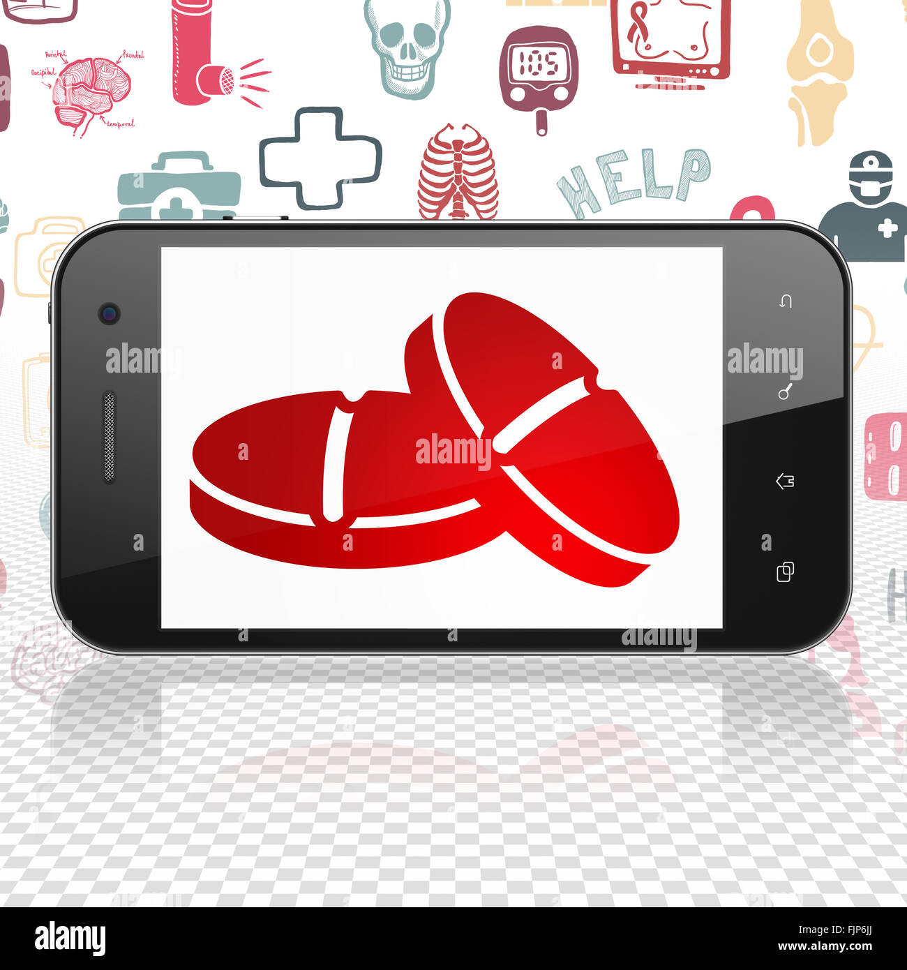 Healthcare concept: Smartphone with Pills on display Stock Photo - Alamy