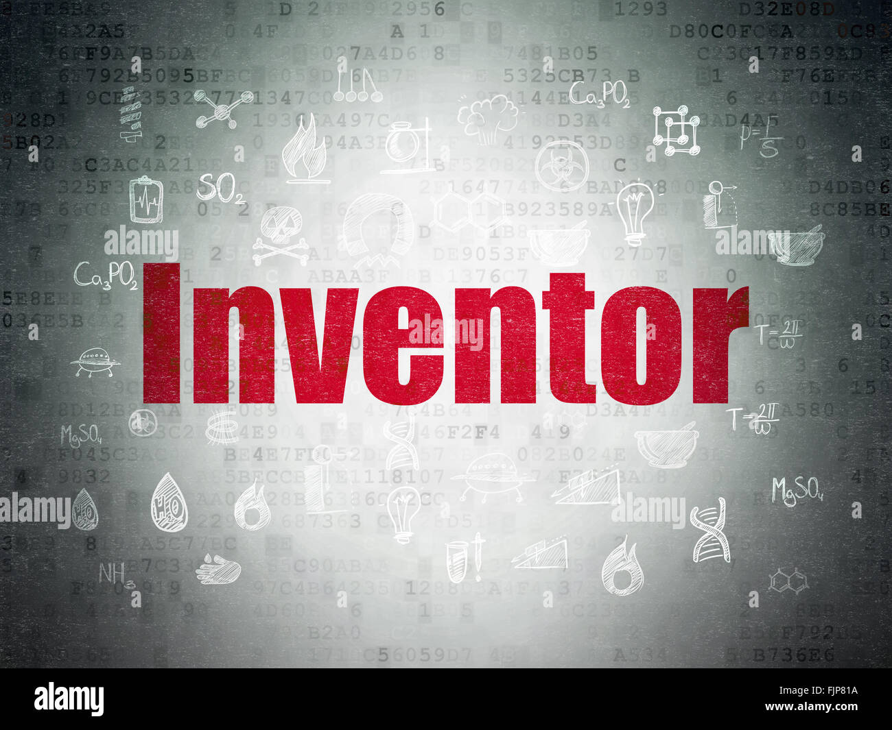 Science concept: Inventor on Digital Paper background Stock Photo - Alamy