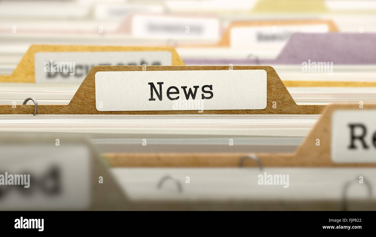 News Concept on Folder Register Stock Photo - Alamy