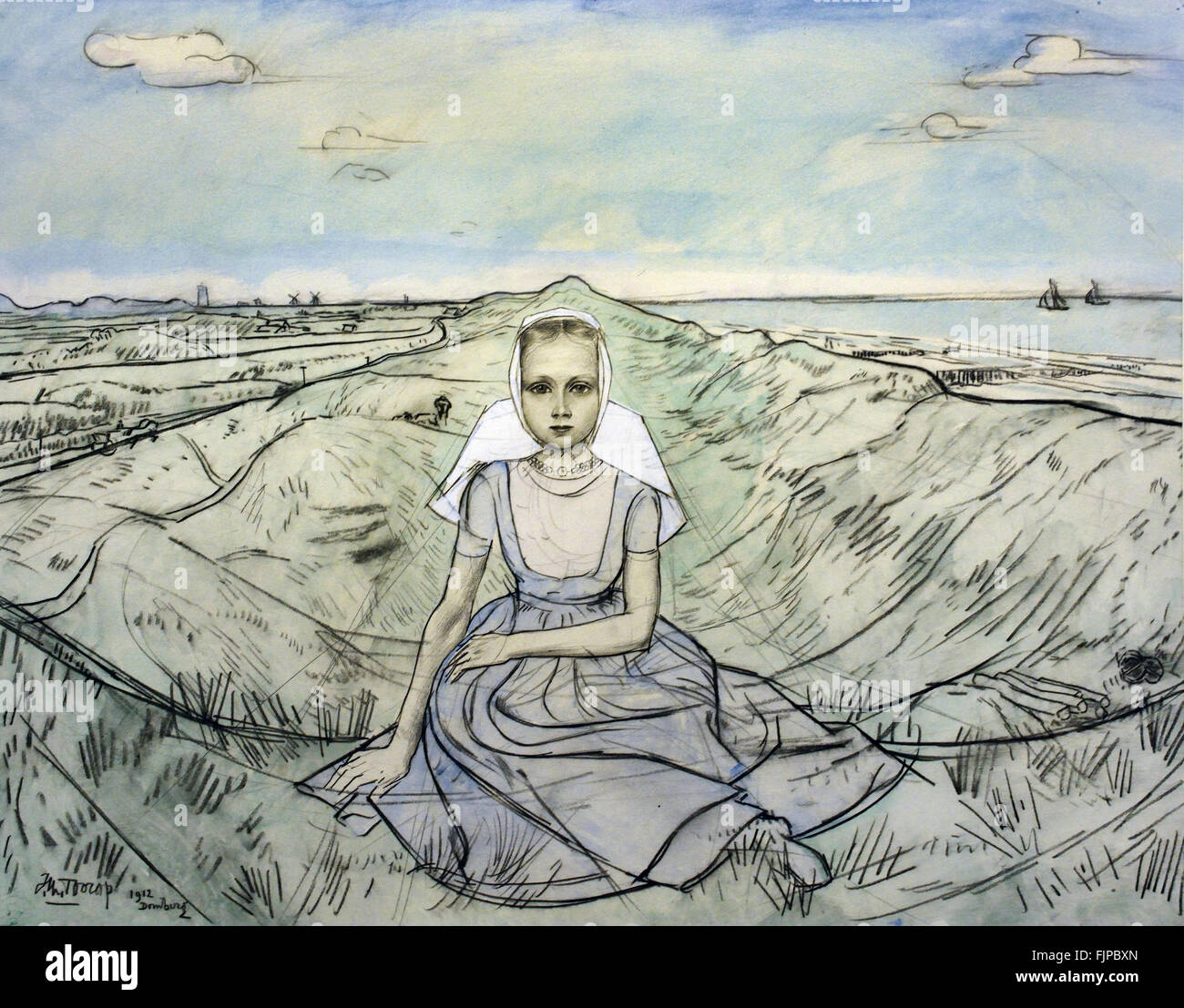 The Isle of Walcheren (Seating Girl) 1912 Jan Toorop ( Johannes ...