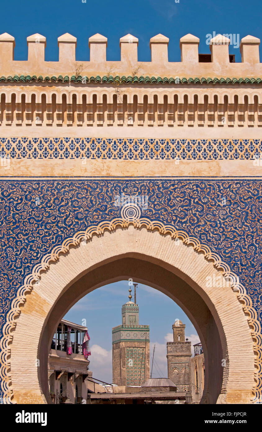 geography / travel, Morocco, fez, buildings, Bab Boujeloud, entrance ...