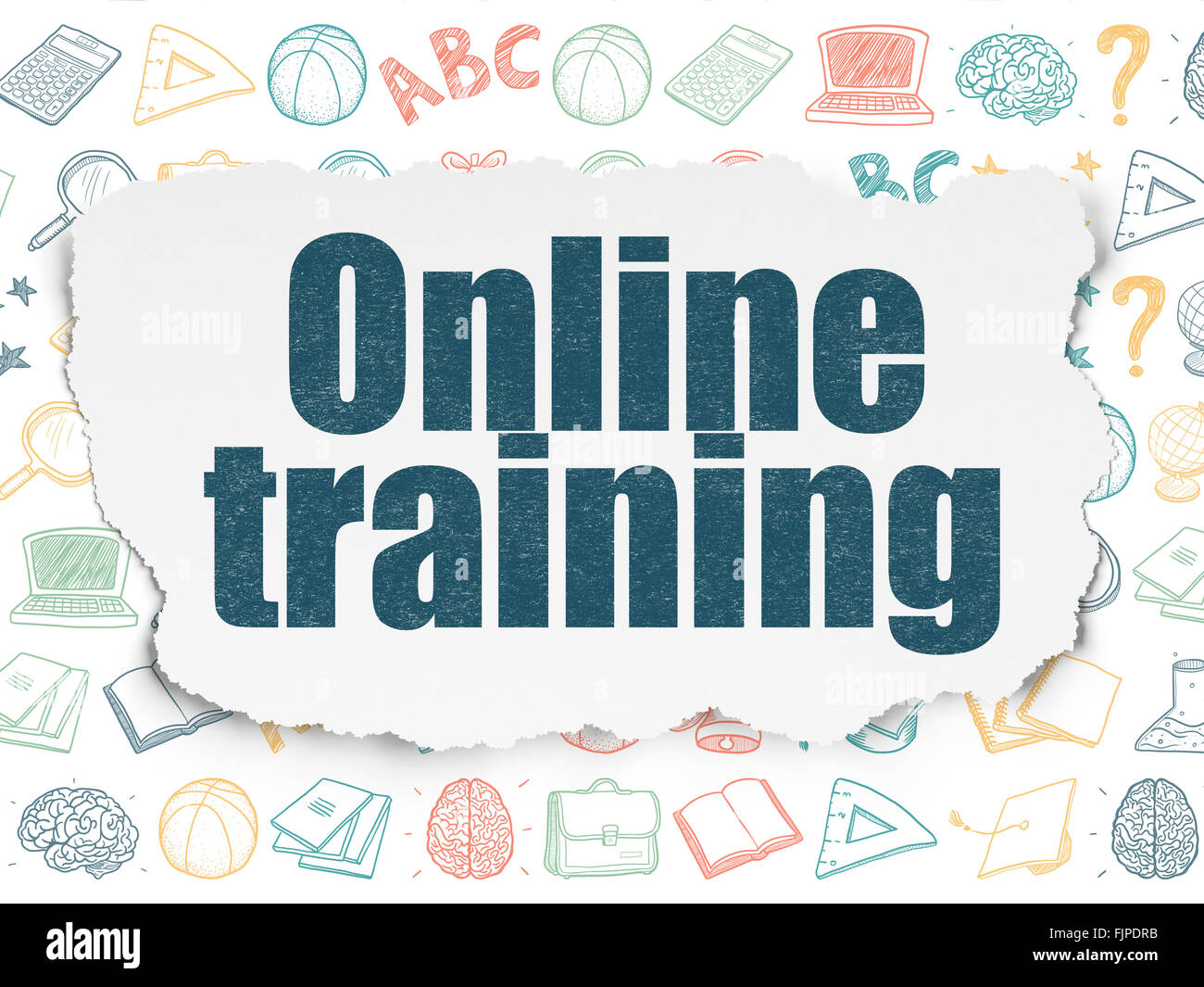 Learning concept: Online Training on Torn Paper background Stock Photo ...