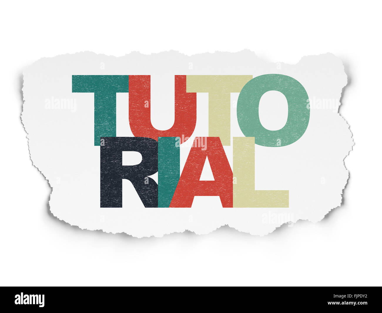 Learning concept: Tutorial on Torn Paper background Stock Photo - Alamy