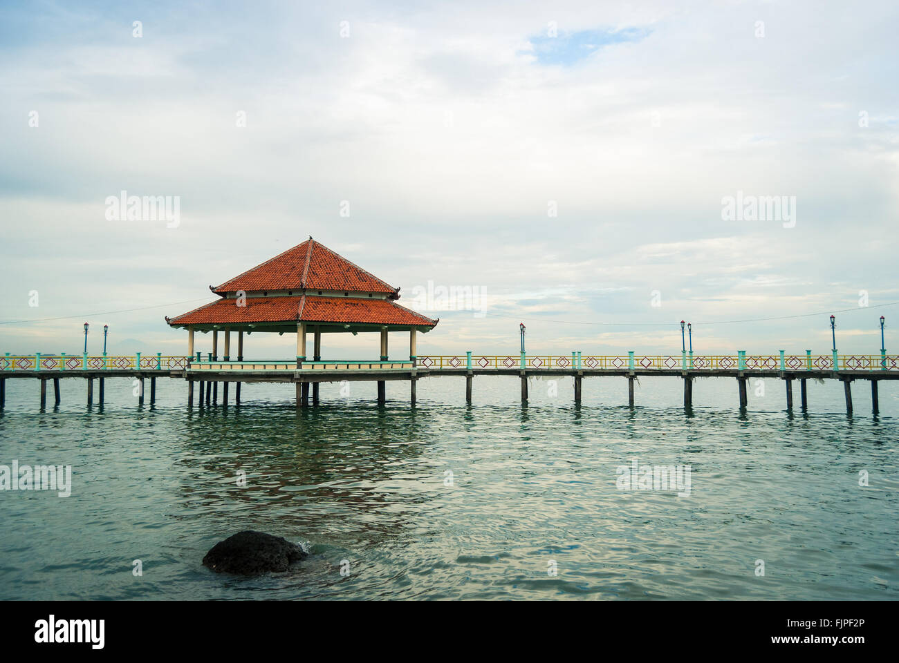 The pier from the Jepara Ocean Park, Central Java, Indonesia Stock ...