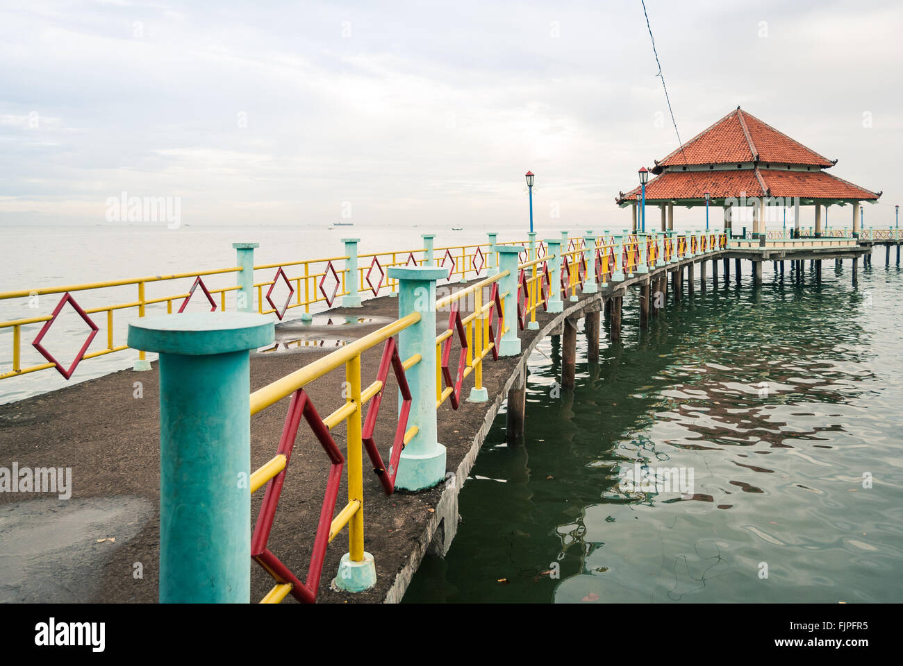 The pier from the Jepara Ocean Park, Central Java, Indonesia Stock ...