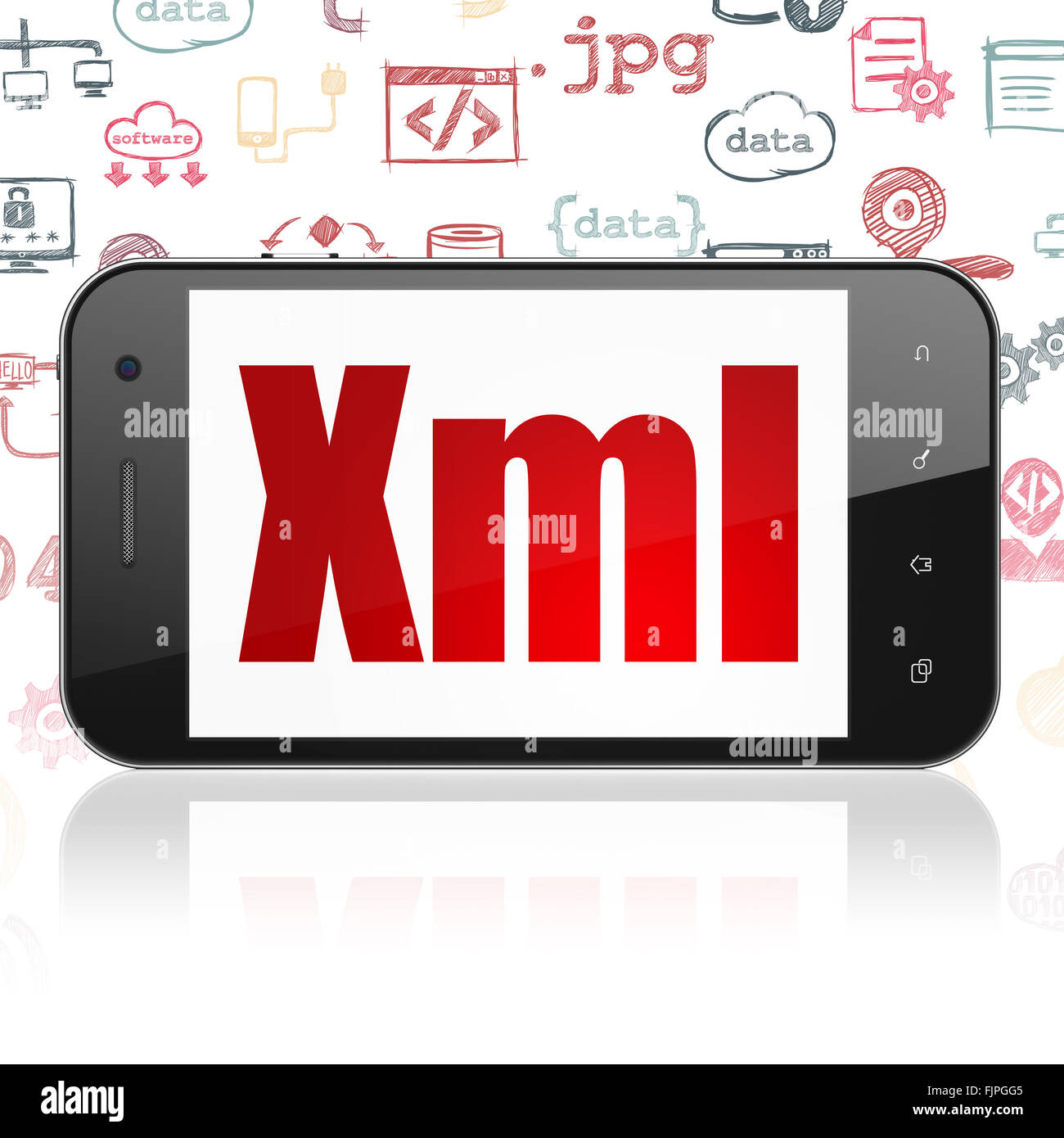 Software concept: Smartphone with Xml on display Stock Photo - Alamy