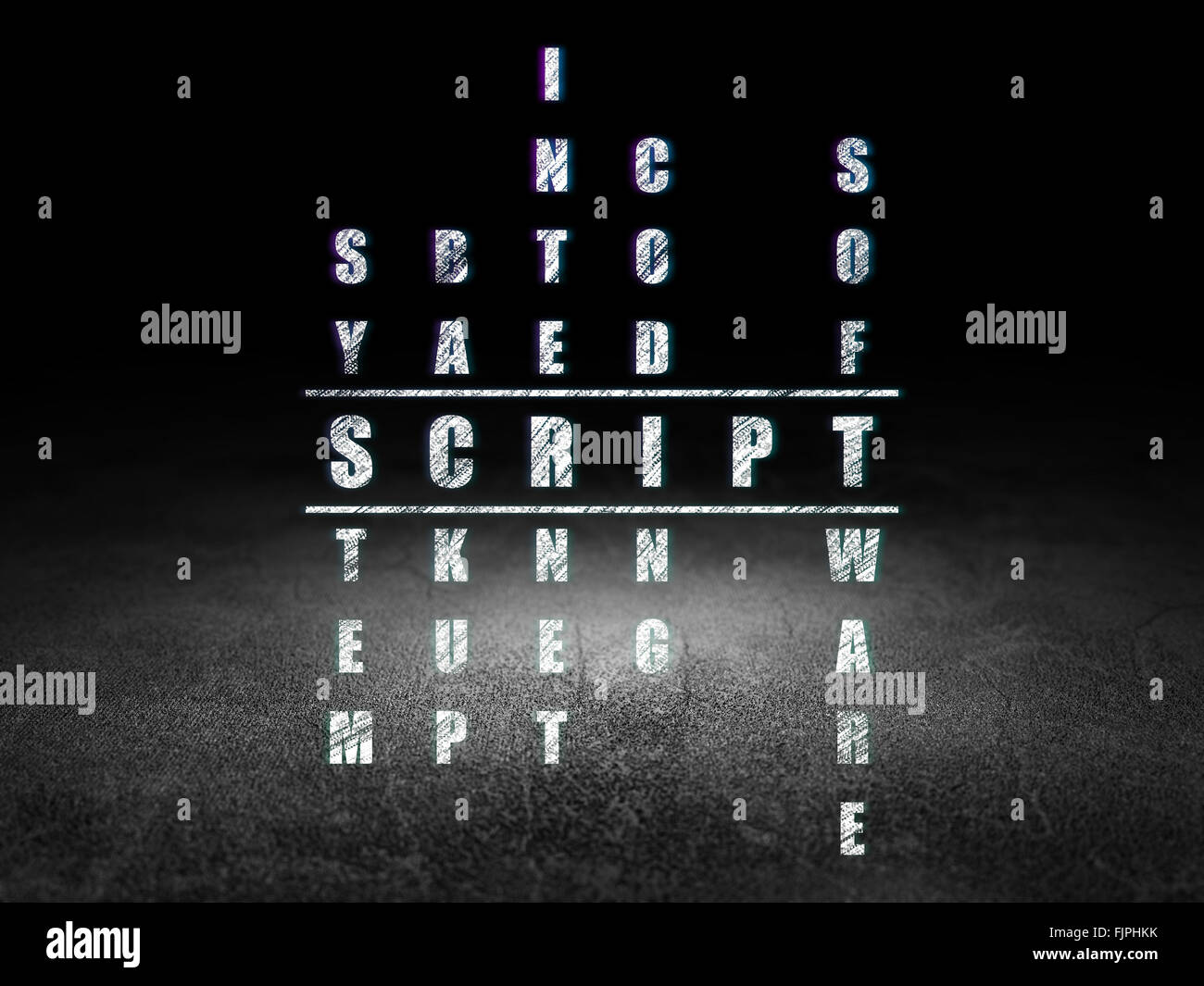 Software concept: Script in Crossword Puzzle Stock Photo - Alamy