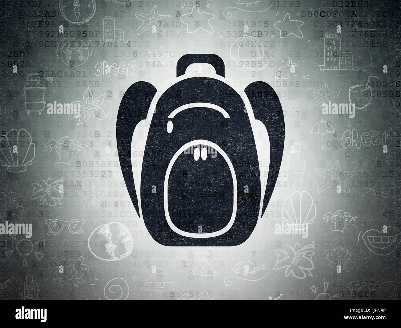 Travel concept: Backpack on Digital Paper background Stock Photo - Alamy