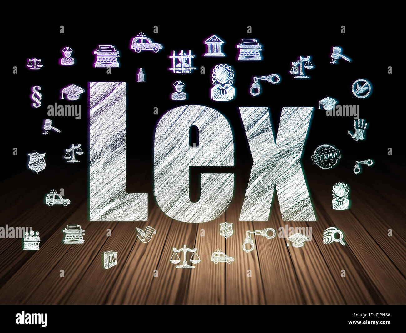 Law concept: Lex in grunge dark room Stock Photo - Alamy