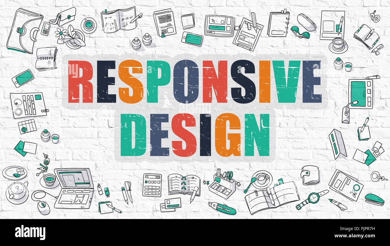 Responsive Design in Multicolor. Doodle Design Stock Photo - Alamy