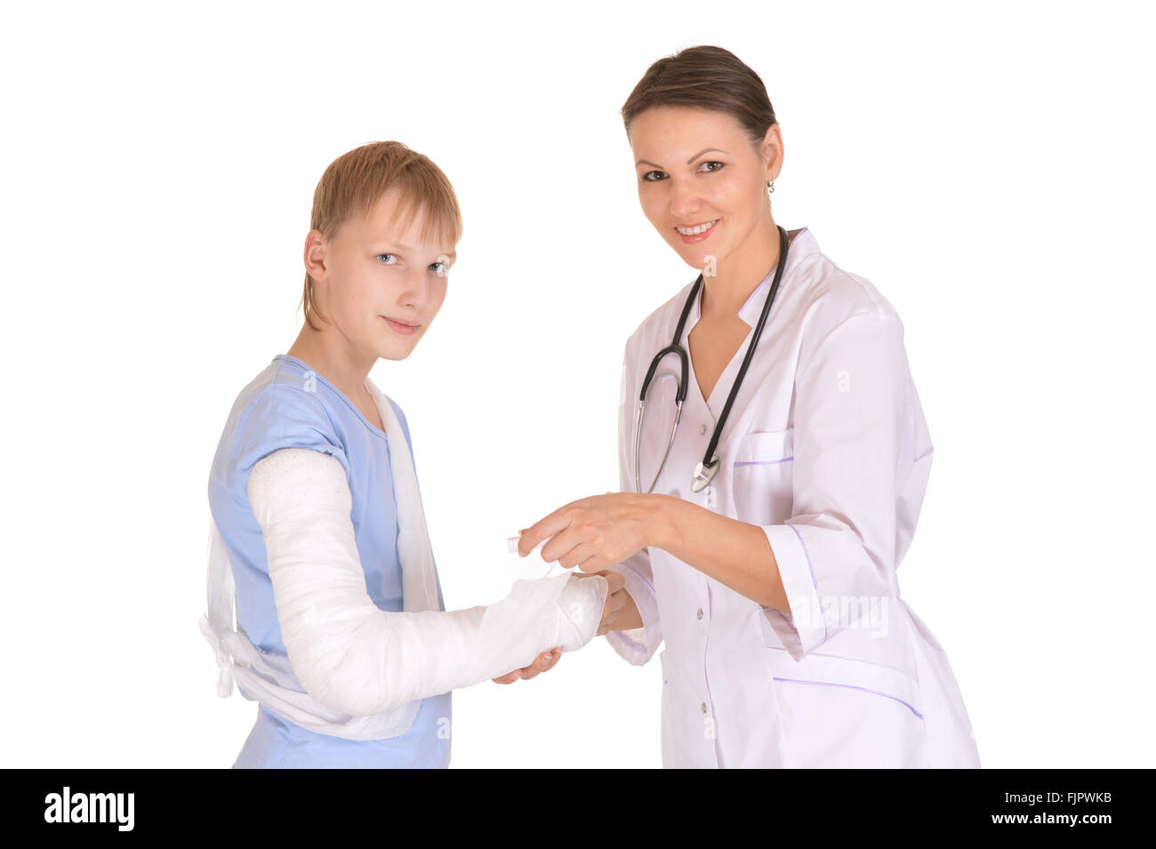 Broken arm and doctor Cut Out Stock Images & Pictures - Alamy