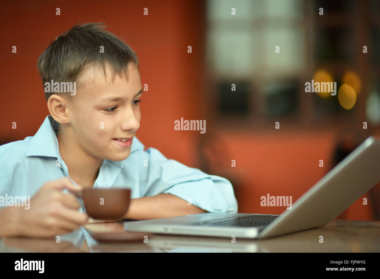 boy with laptop Stock Photo - Alamy