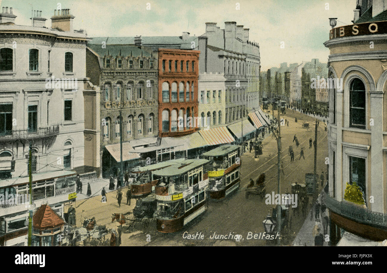 Castle Junction, Belfast, Northern Ireland. Postcard Stock Photo - Alamy