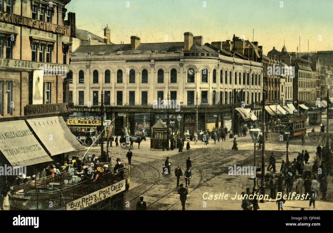 Castle Junction, Belfast, Northern Ireland. Postcard Stock Photo - Alamy