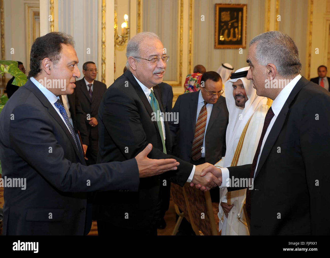 Cairo, Egypt. 4th Mar, 2015. Egyptian Prime Minister Sharif Ismail ...