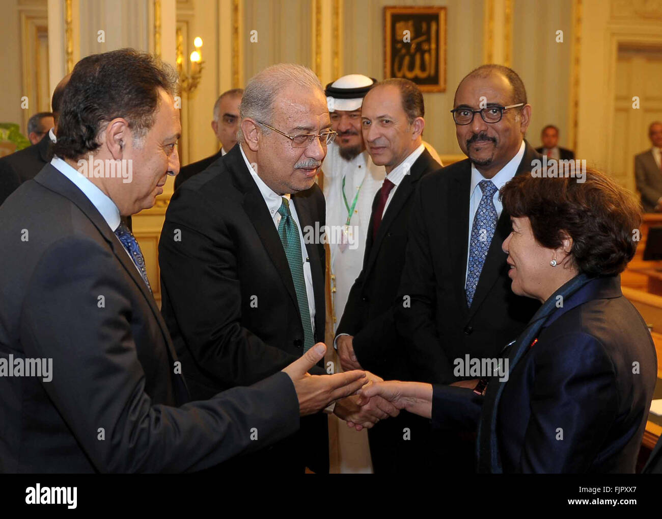 Cairo, Egypt. 4th Mar, 2015. Egyptian Prime Minister Sharif Ismail ...