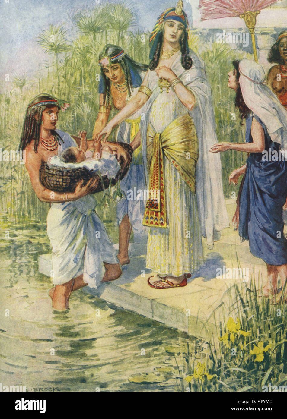 Pharoah's daughter finds baby Moses.' Then said his sister to Stock ...