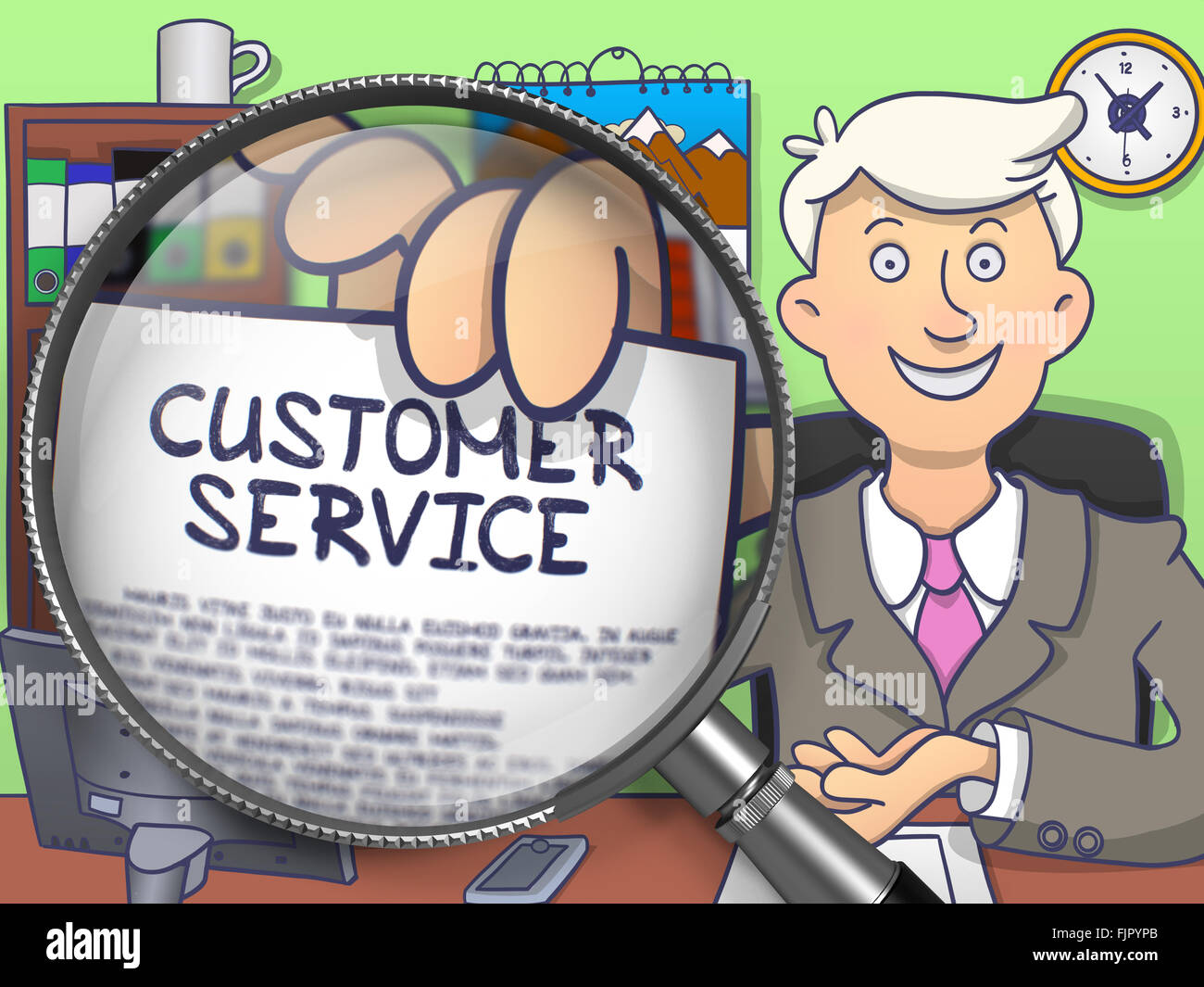 Customer Service through Lens. Doodle Concept Stock Photo - Alamy