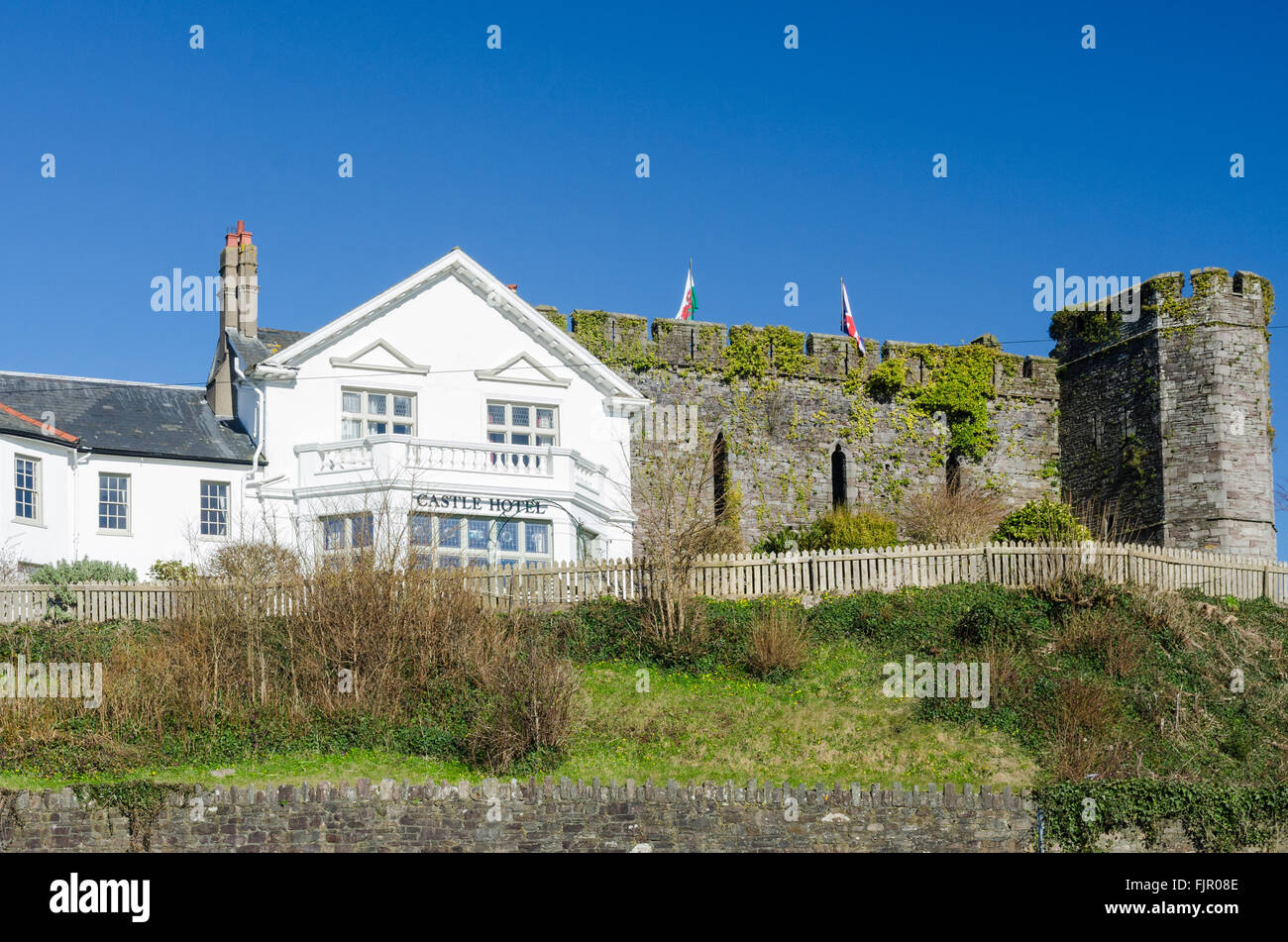 Brecon Castle Hotel in Brecon, Powys, Wales Stock Photo - Alamy