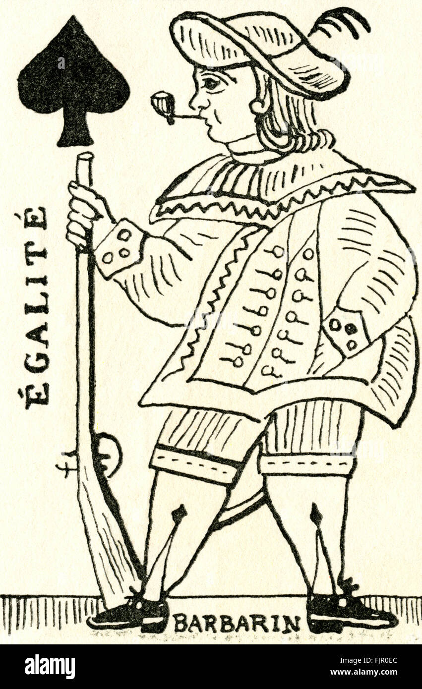 French Revolution Knave of Spades / Egalité de piques. French playing ...
