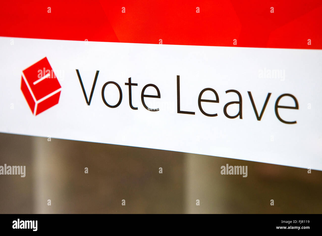 London, UK. 3rd March, 2016. A Vote Leave campaign poster displayed in ...